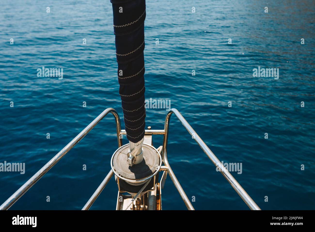 Yacht sailing in a deep blue sea travel adventure vacations outdoor ...