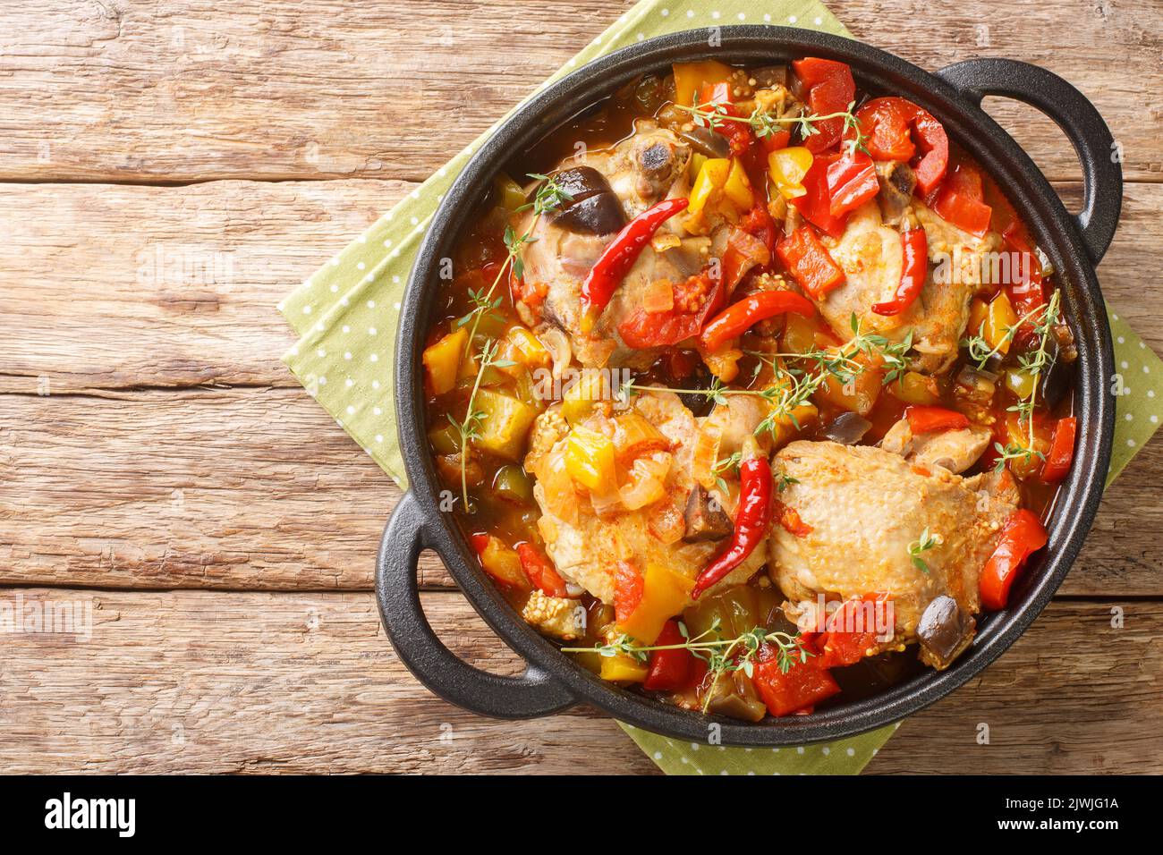 Kedjenou Chicken and Vegetable Stew Without Using Water closeup in the ...
