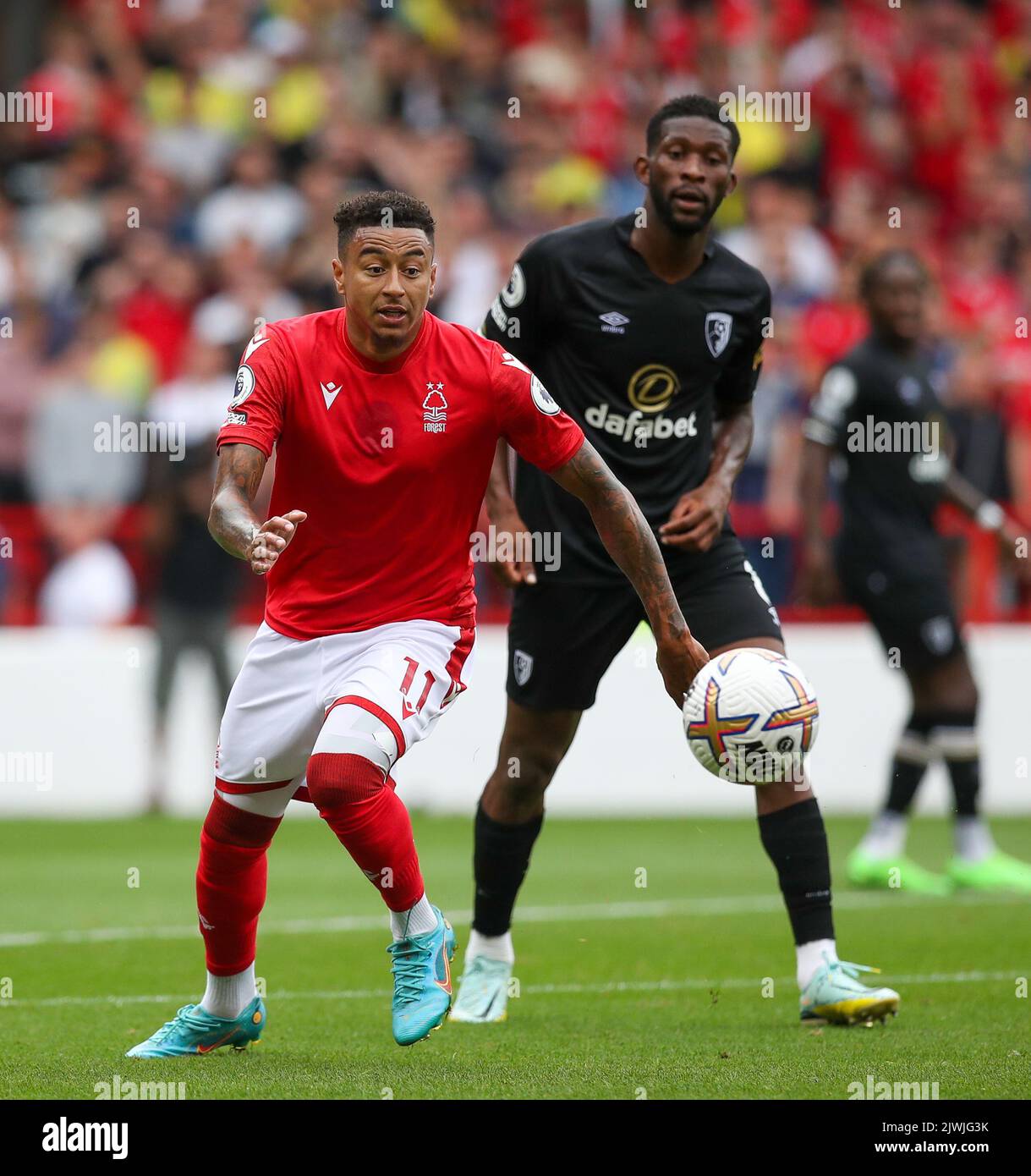 Nottingham Forest's Jesse Lingard (left) during the Premier League ...