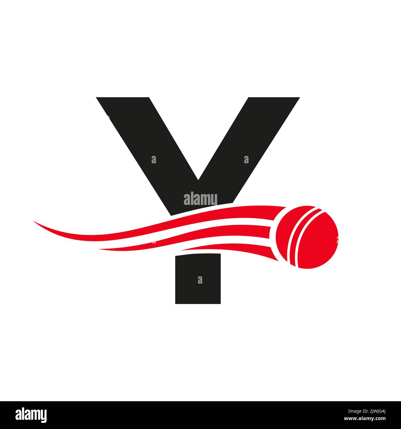 Letter Y Cricket Logo Concept With Ball Icon For Cricket Club Symbol ...