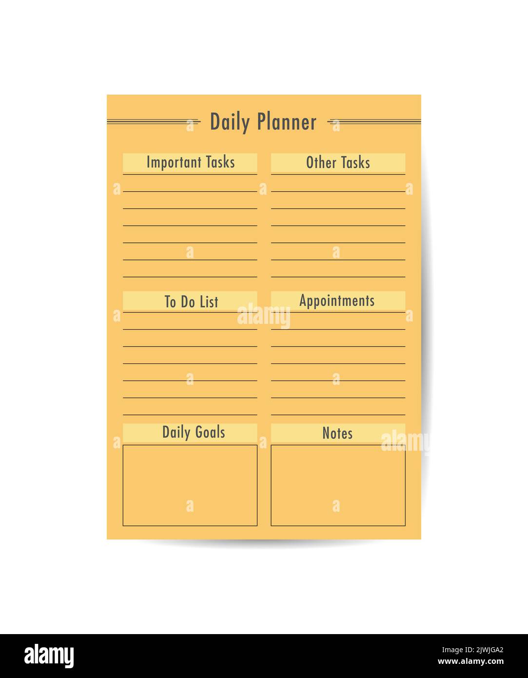 Daily planning, vector illustration design. With orange background ...