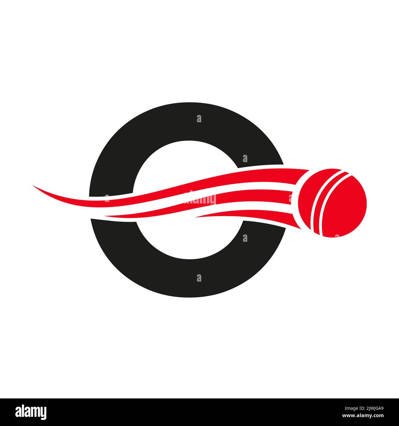 Letter O Cricket Logo Concept With Ball Icon For Cricket Club Symbol ...