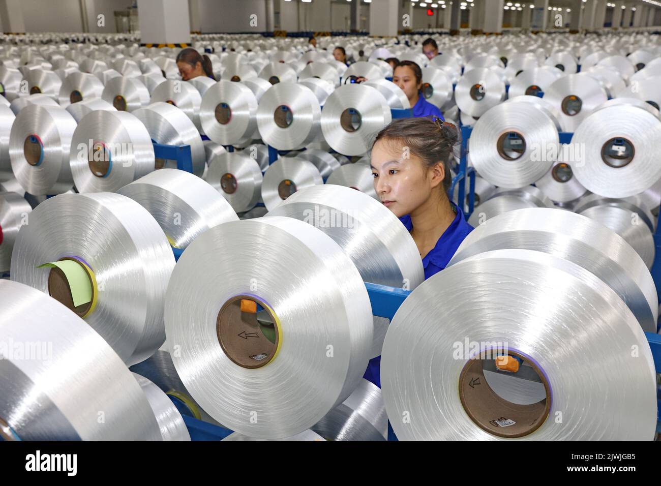 Chemical fiber spinning factory hi-res stock photography and images - Alamy