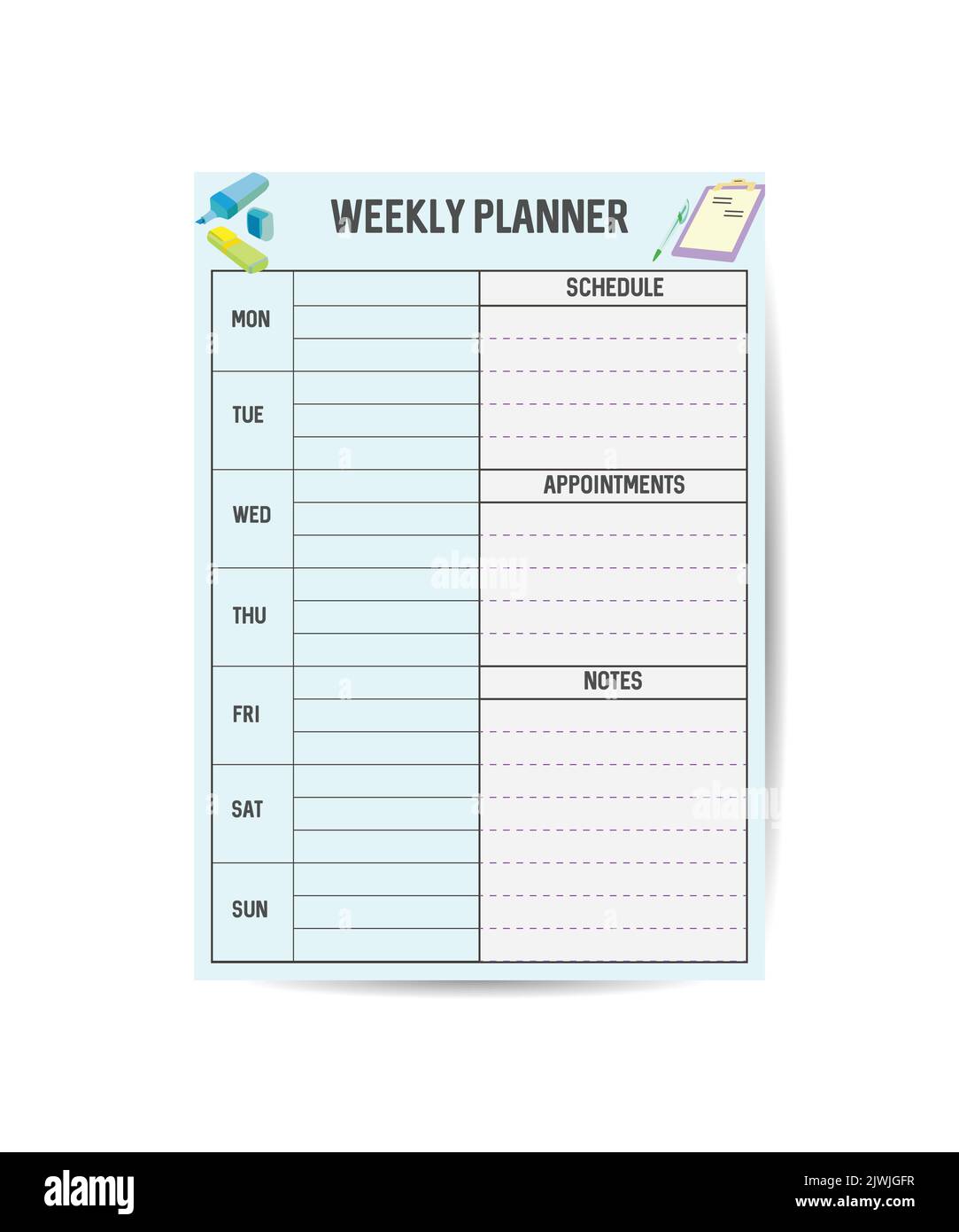 Kids school planner template printable. School timetable for student ...