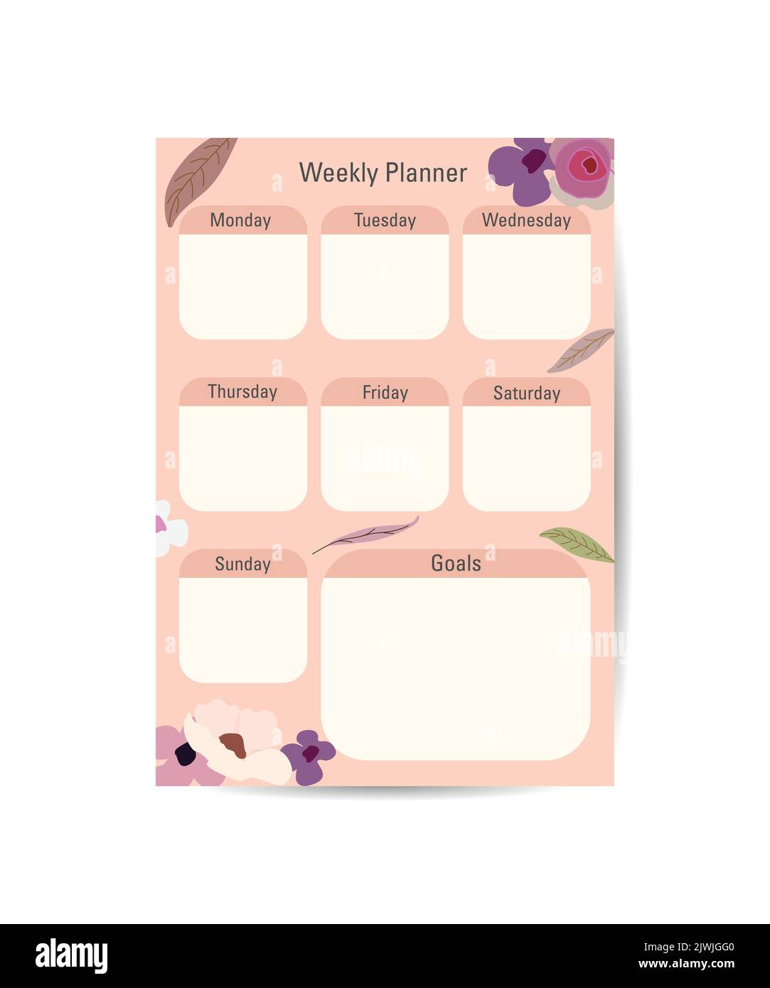 Minimalist planning. Daily and weekly planner templates. Illustration ...