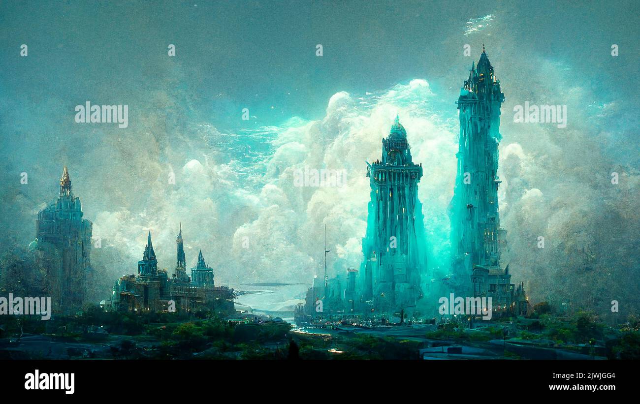 Fantasy city under water hi-res stock photography and images - Alamy