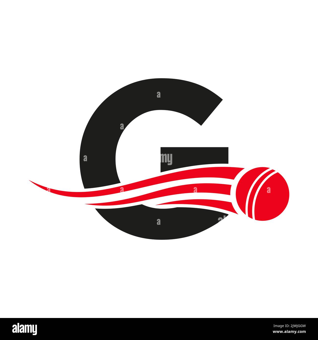 Letter G Cricket Logo Concept With Ball Icon For Cricket Club Symbol ...