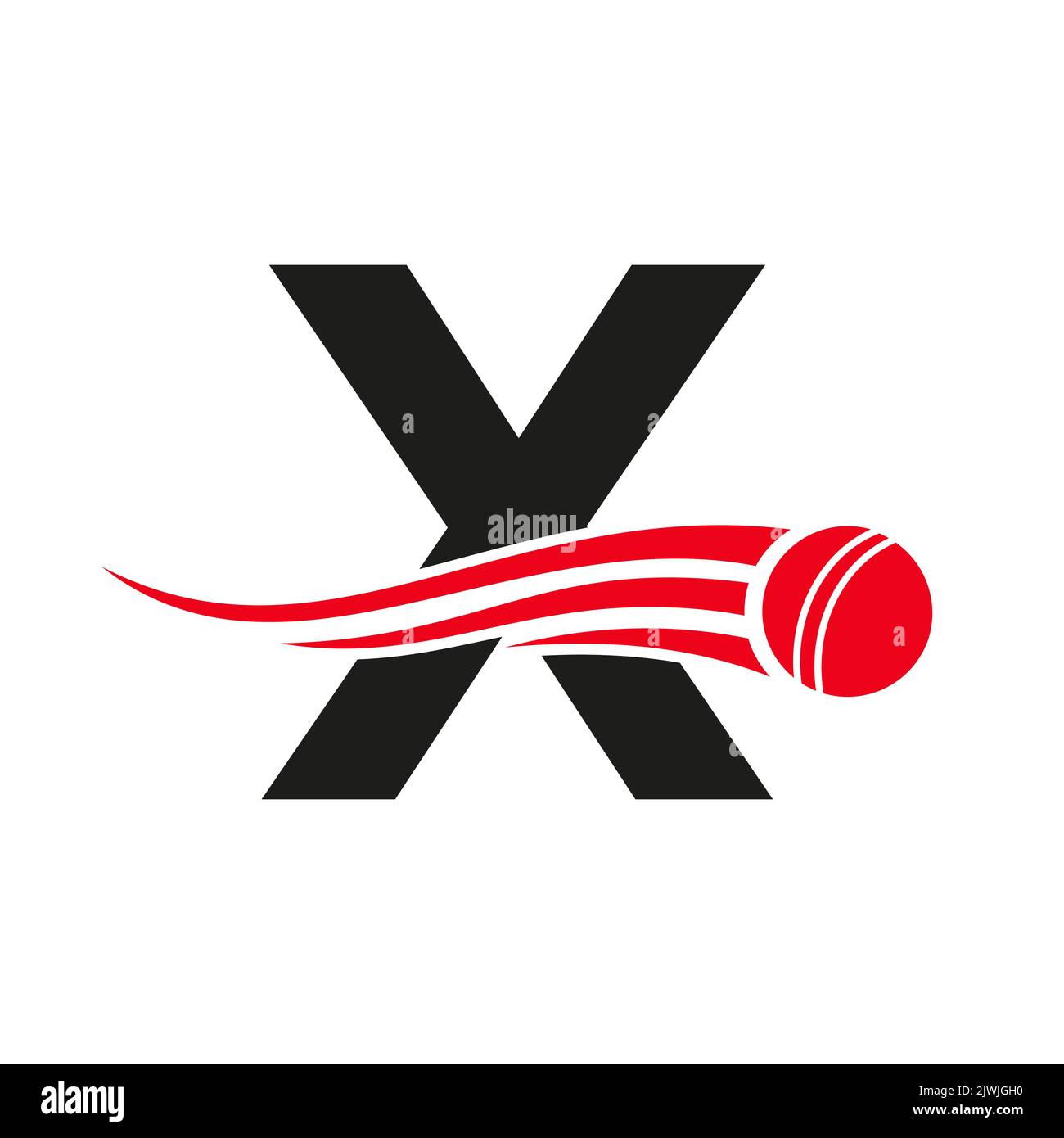 Letter X Cricket Logo Concept With Ball Icon For Cricket Club Symbol ...