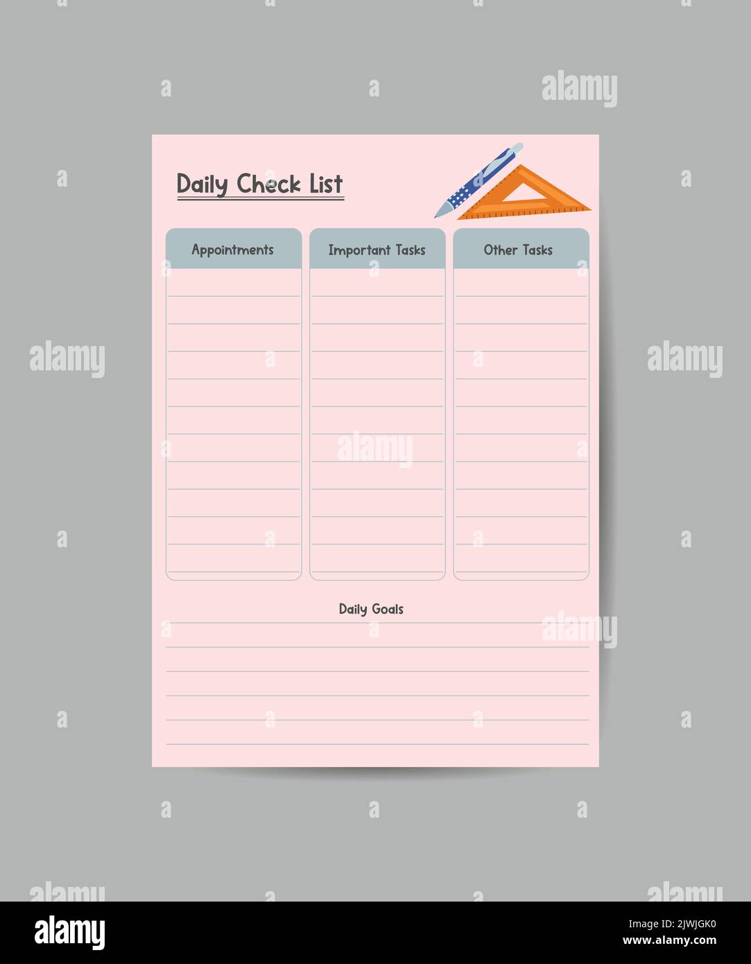 Daily Routines planner template. School schedulers and organizers. flat ...