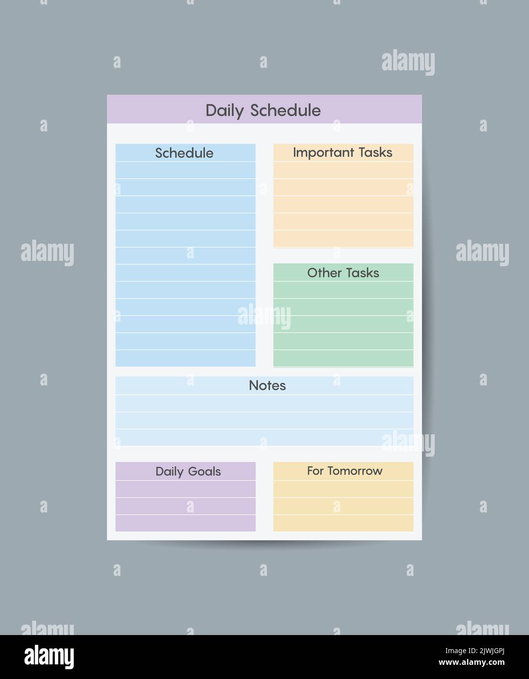 template for a diary, notepad, organizer. A diary for schedules ...