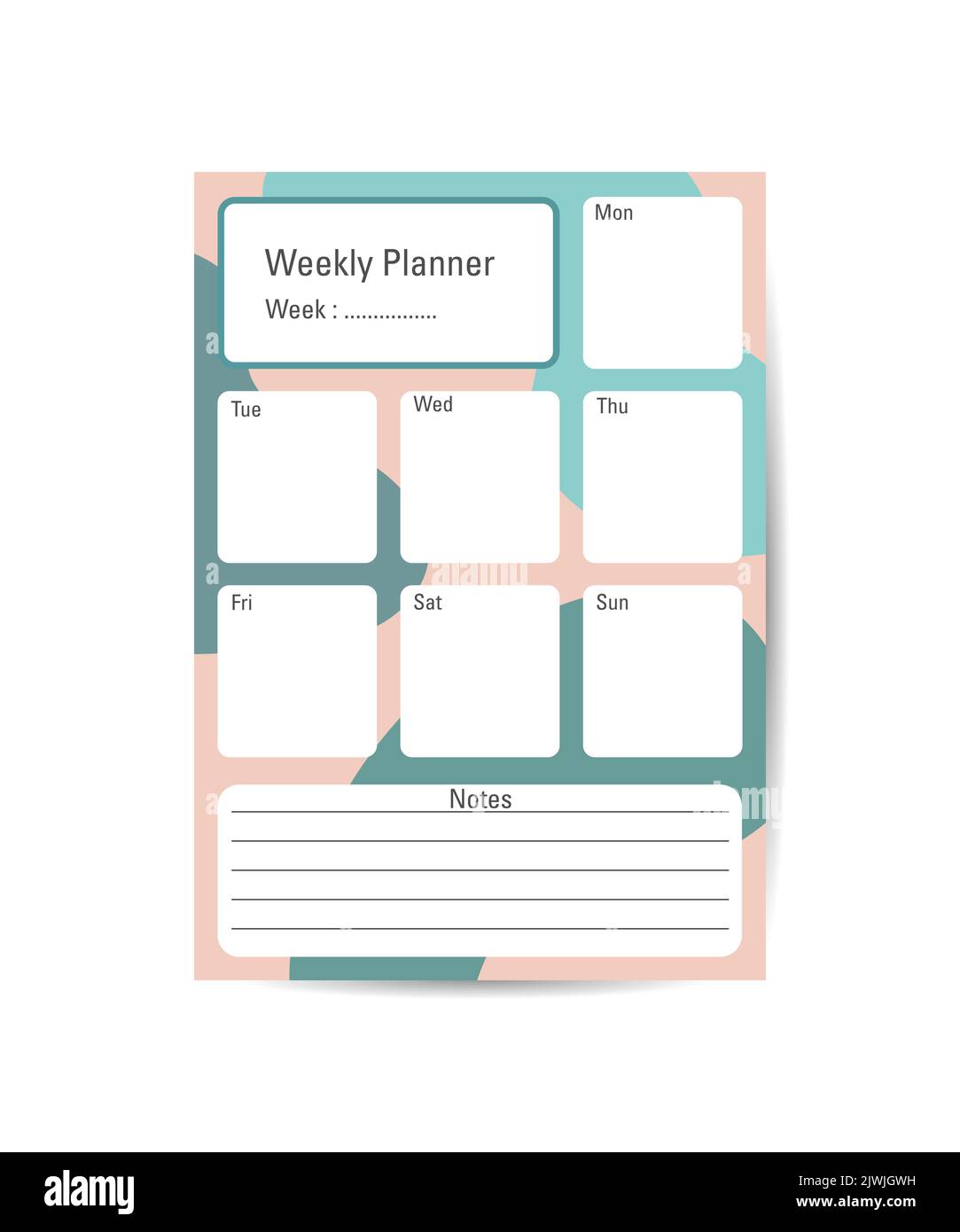 Weekly plan. Templates for notes, to-do lists. Organizer, planner ...