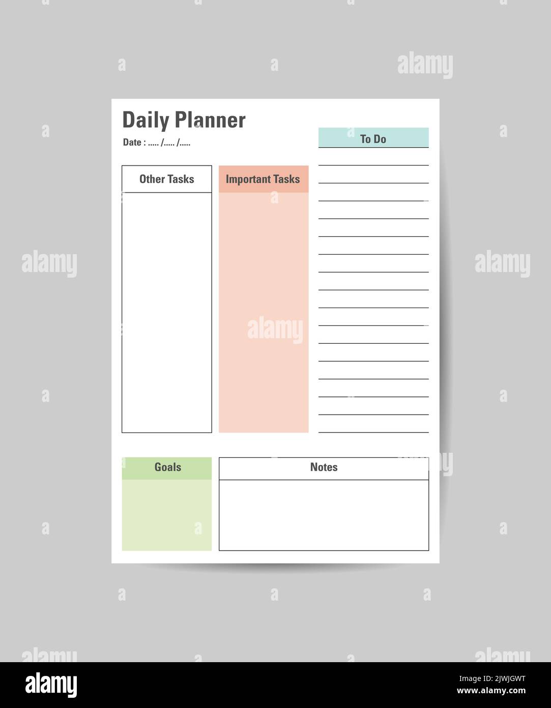 Daily routine planner journal vector vectors hi-res stock photography ...