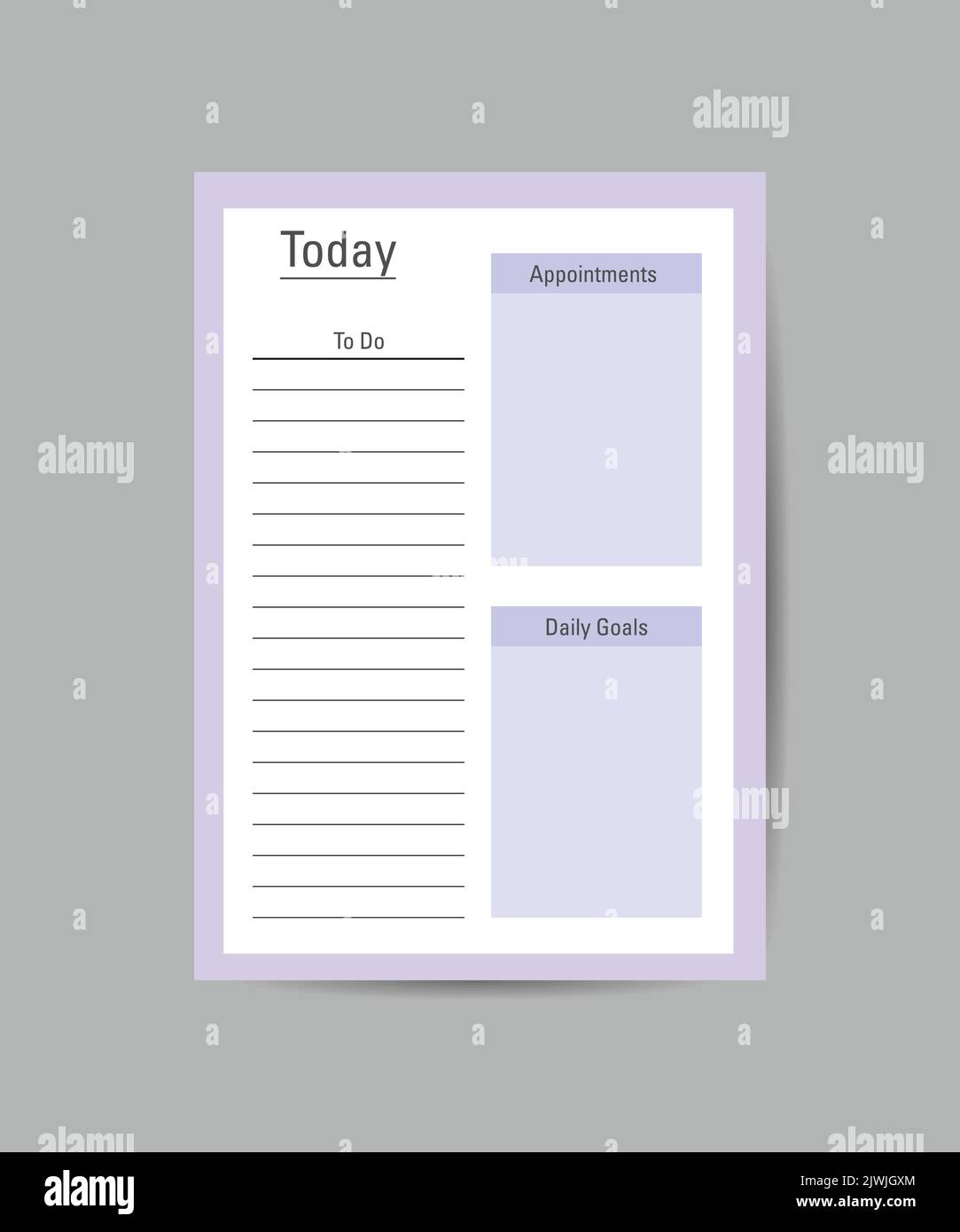 Daily planner on a white background. Templates for agendas, planners ...