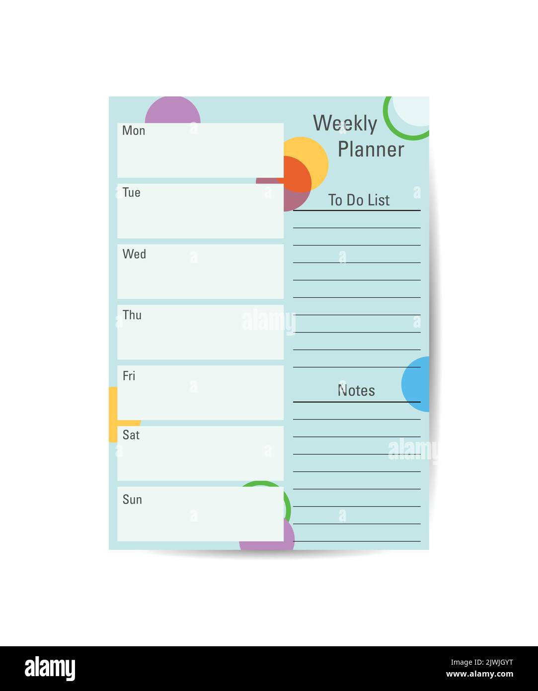 Minimalist planner page. Life planner, weekly and day organizer or ...