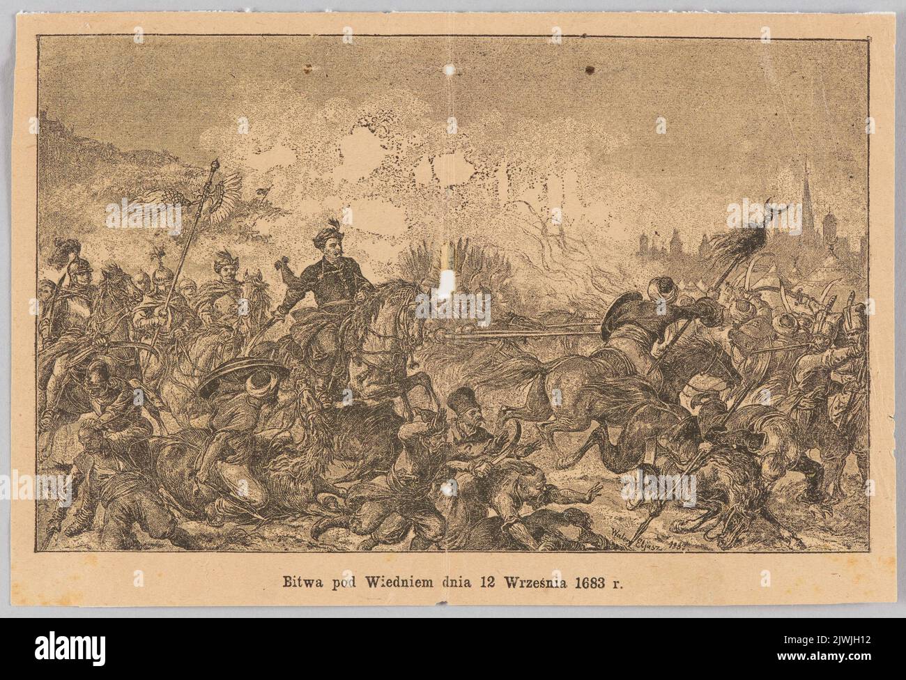The battle of Vienna of September 12th, 1683 - illustration from a ...