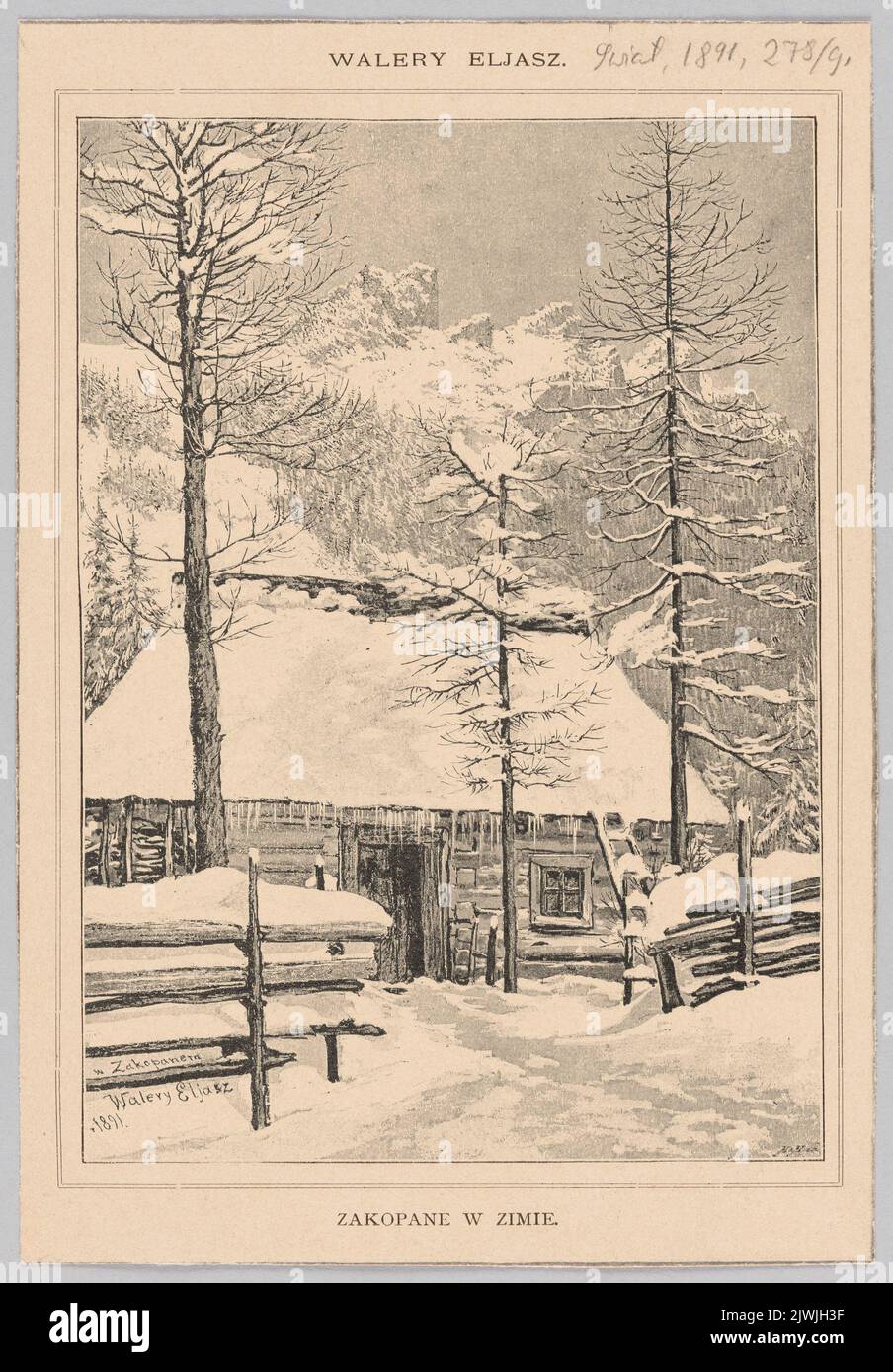 Zakopane in Winter; from: `Świat` 1891, no. 12, p. 278. Husnik ...