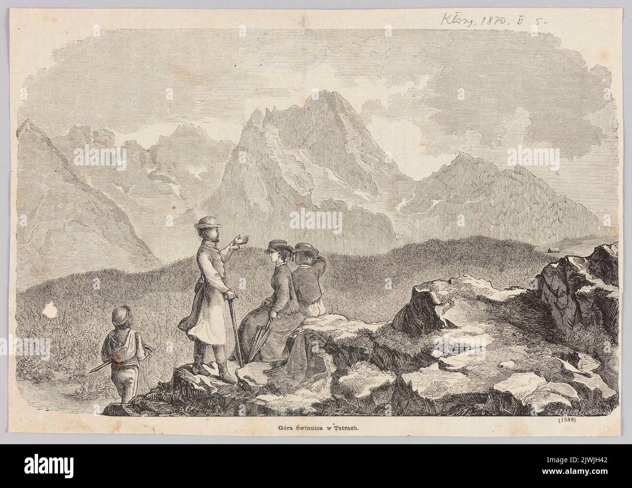 Mount Świnnica in the Tatra mountains; from: `Kłosy` 1870, no. 262 ...