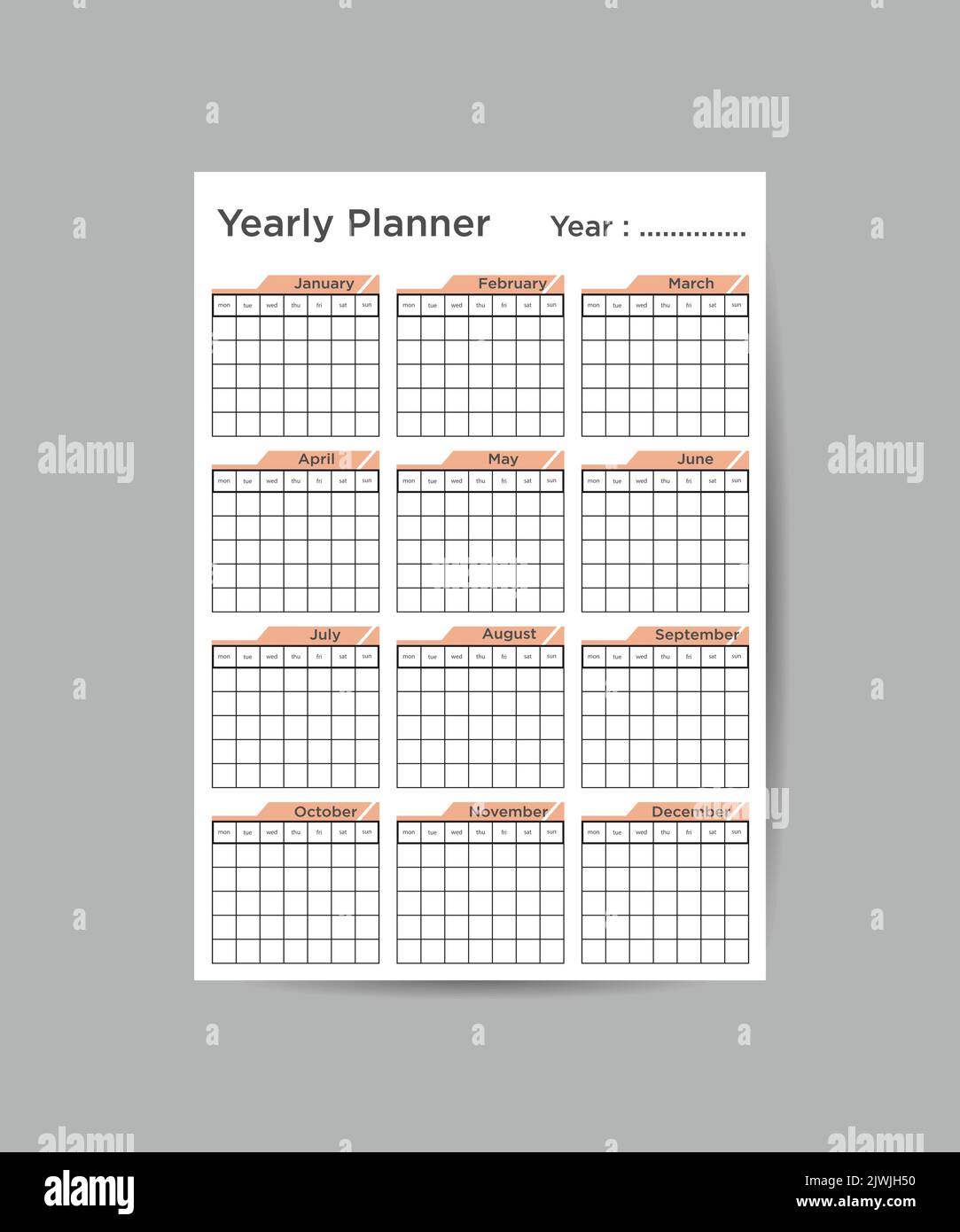yearly planner template minimalist planners Business organizer page ...
