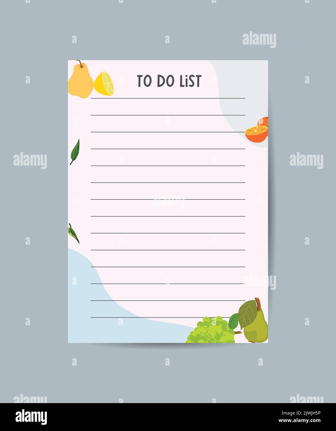 Daily checklist plans, notepads, to-do lists decorated with fruits ...