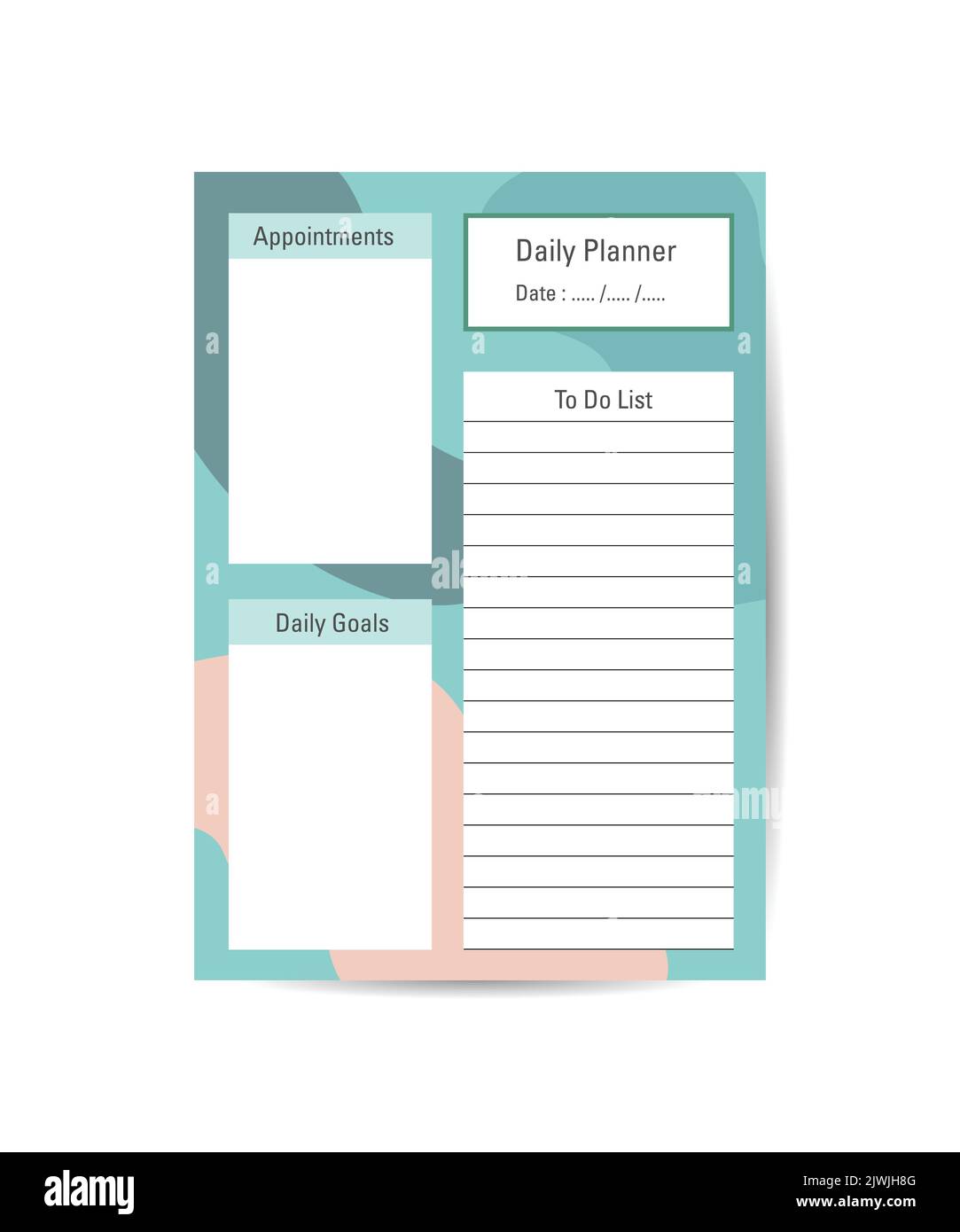 daily plan templates vector design illustration, on colorful background ...
