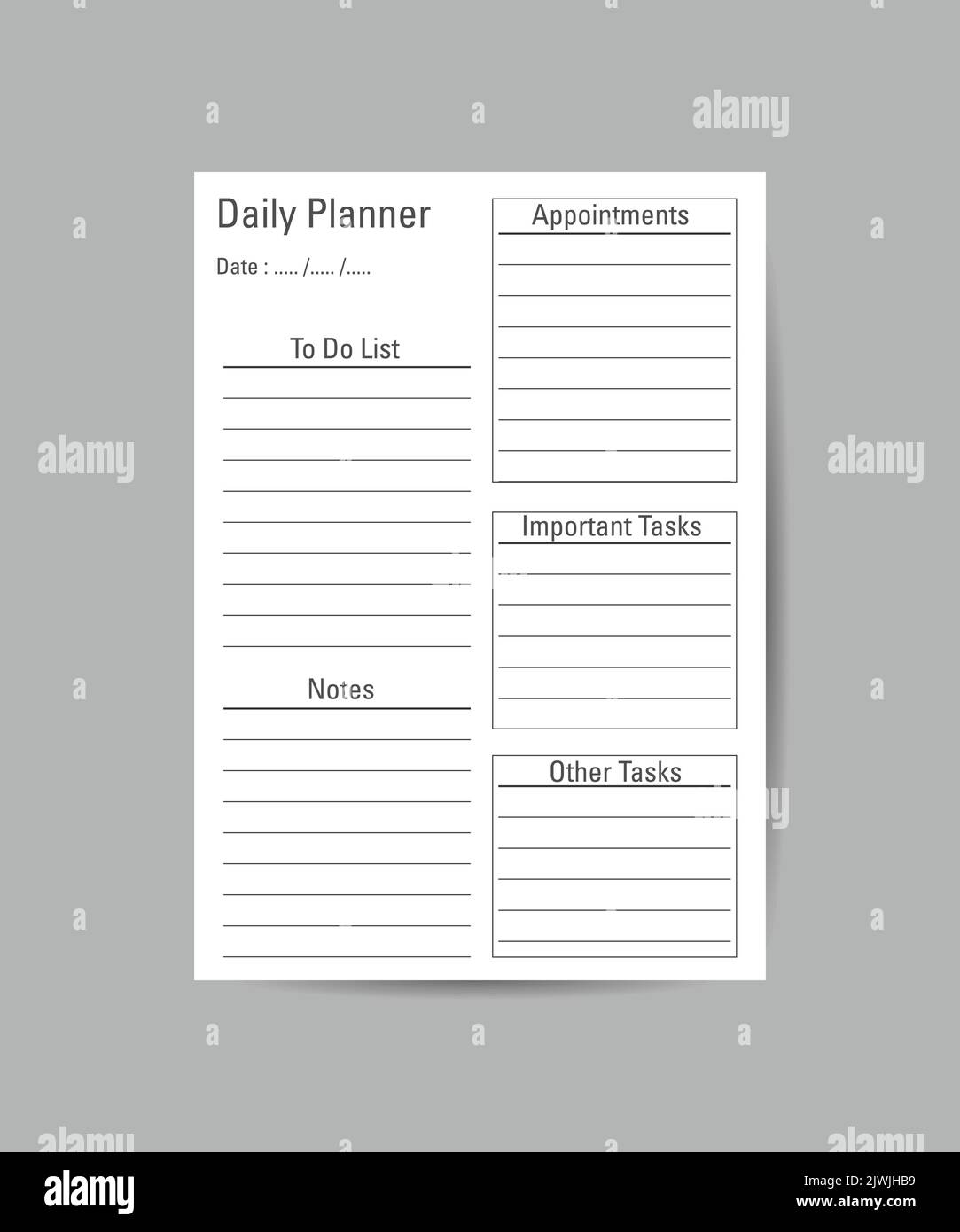 Daily plan on white background, Vector illustration design. Simple plan ...