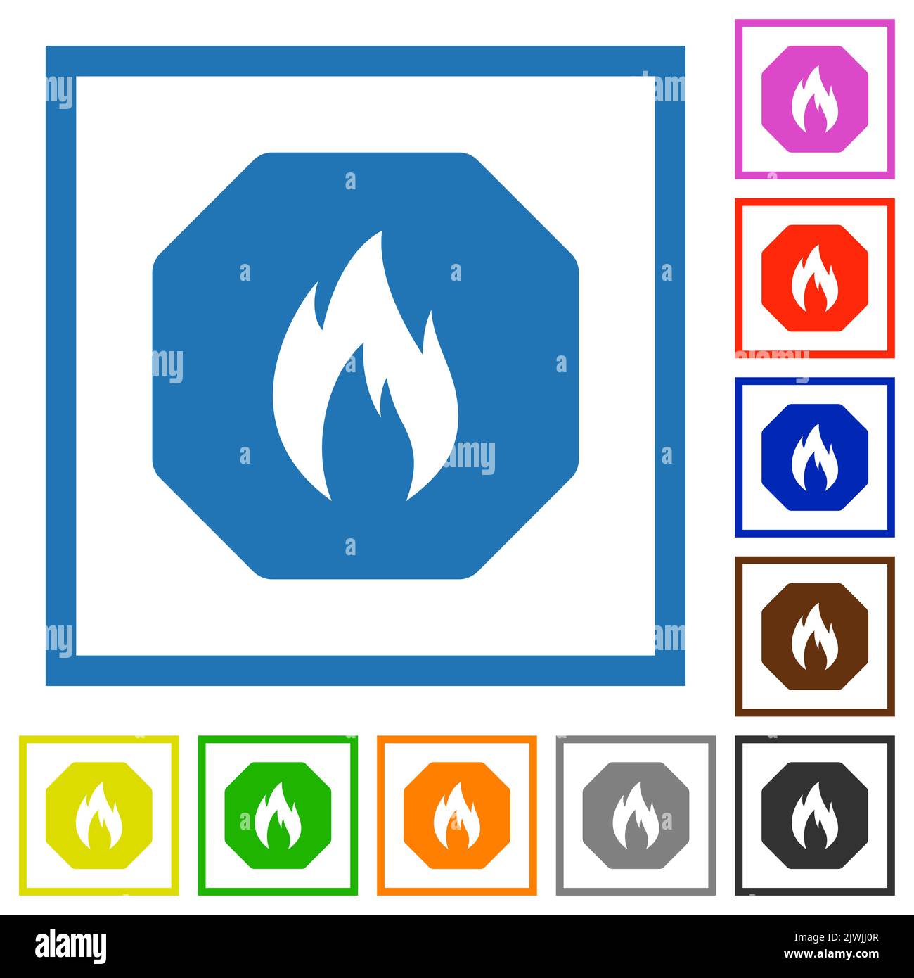 Octagon shaped natural gas sanction sign solid flat color icons in ...