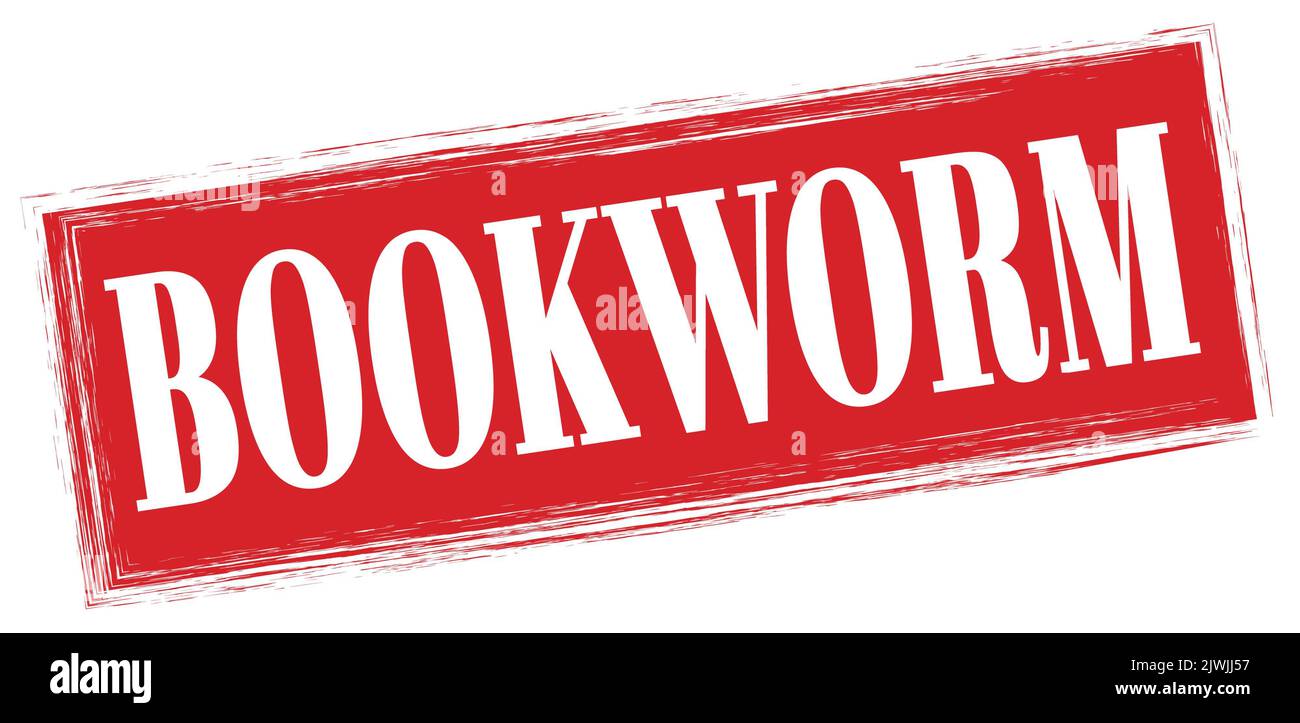 BOOKWORM text written on red rectangle stamp sign Stock Photo - Alamy
