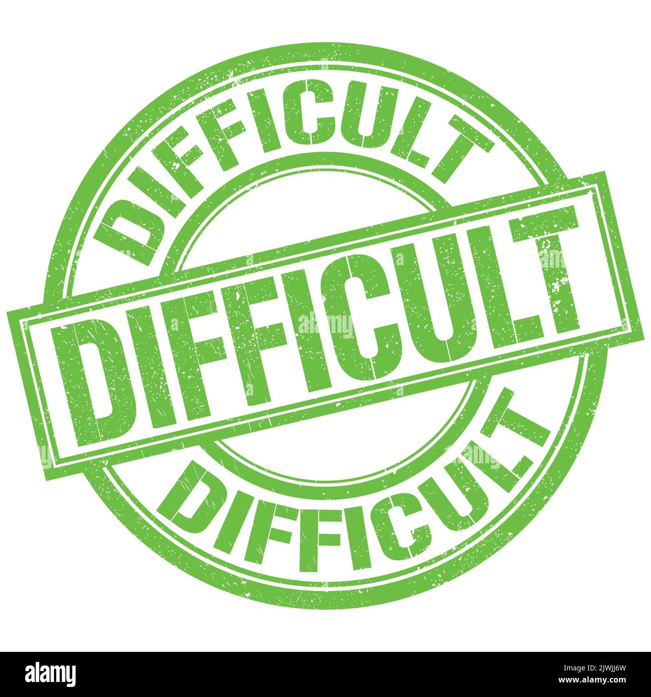 DIFFICULT text written word on green round stamp sign Stock Photo - Alamy