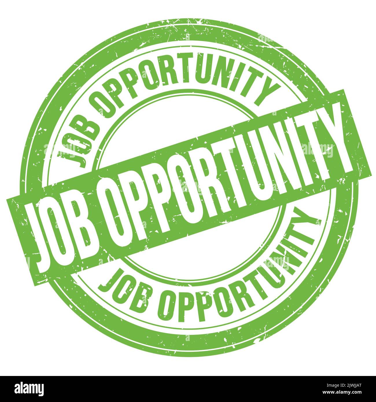 JOB OPPORTUNITY text written on green round grungy stamp sign Stock ...