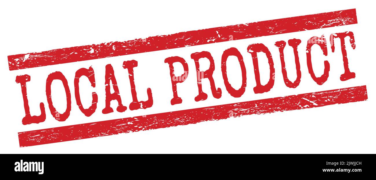 LOCAL PRODUCT text written on red grungy lines stamp sign Stock Photo ...