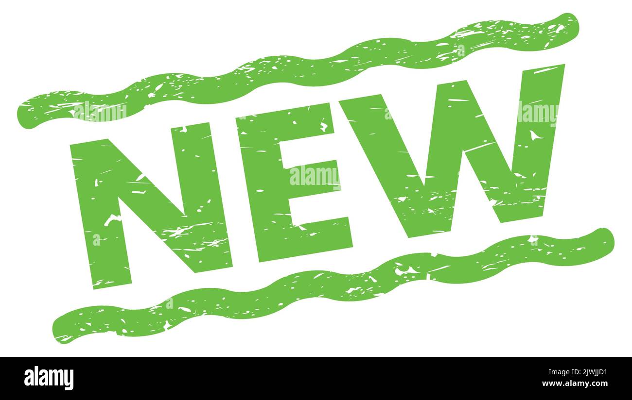 NEW text written on green lines stamp sign Stock Photo - Alamy