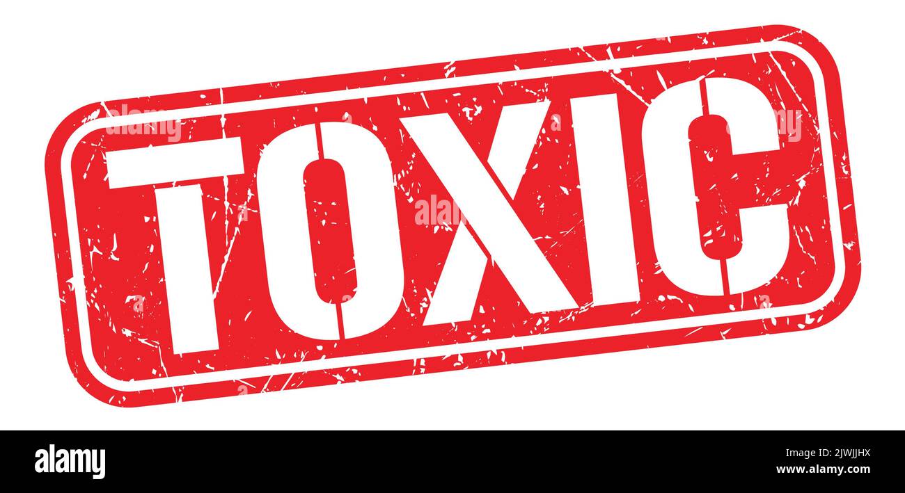 TOXIC text written on red grungy stamp sign Stock Photo - Alamy