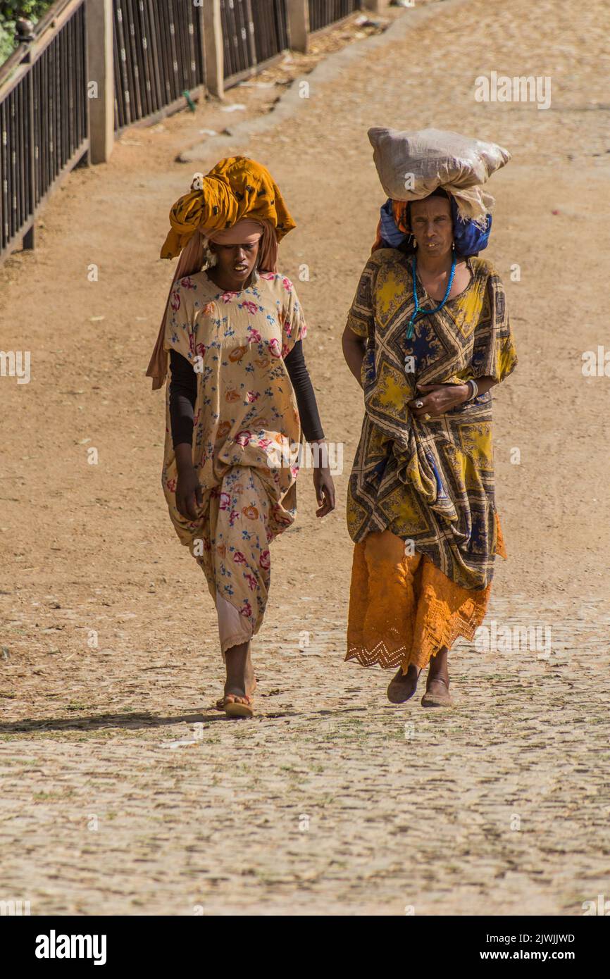 HARAR, ETHIOPIA - APRIL 8, 2019: Local women on a street in Harar ...
