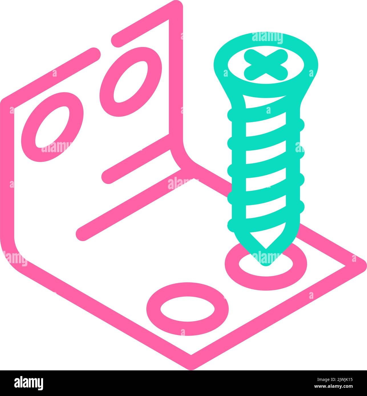 insert bolt assembly furniture color icon vector illustration Stock ...