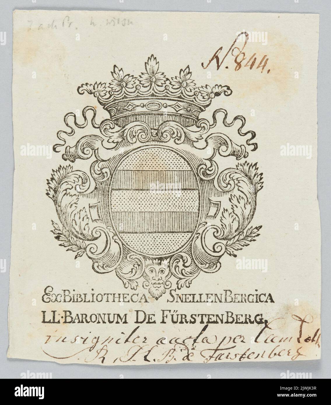 [Bookplate:] Ex Bibliotheca Snellenbergica LL. Baronum de Fürstenberg ...