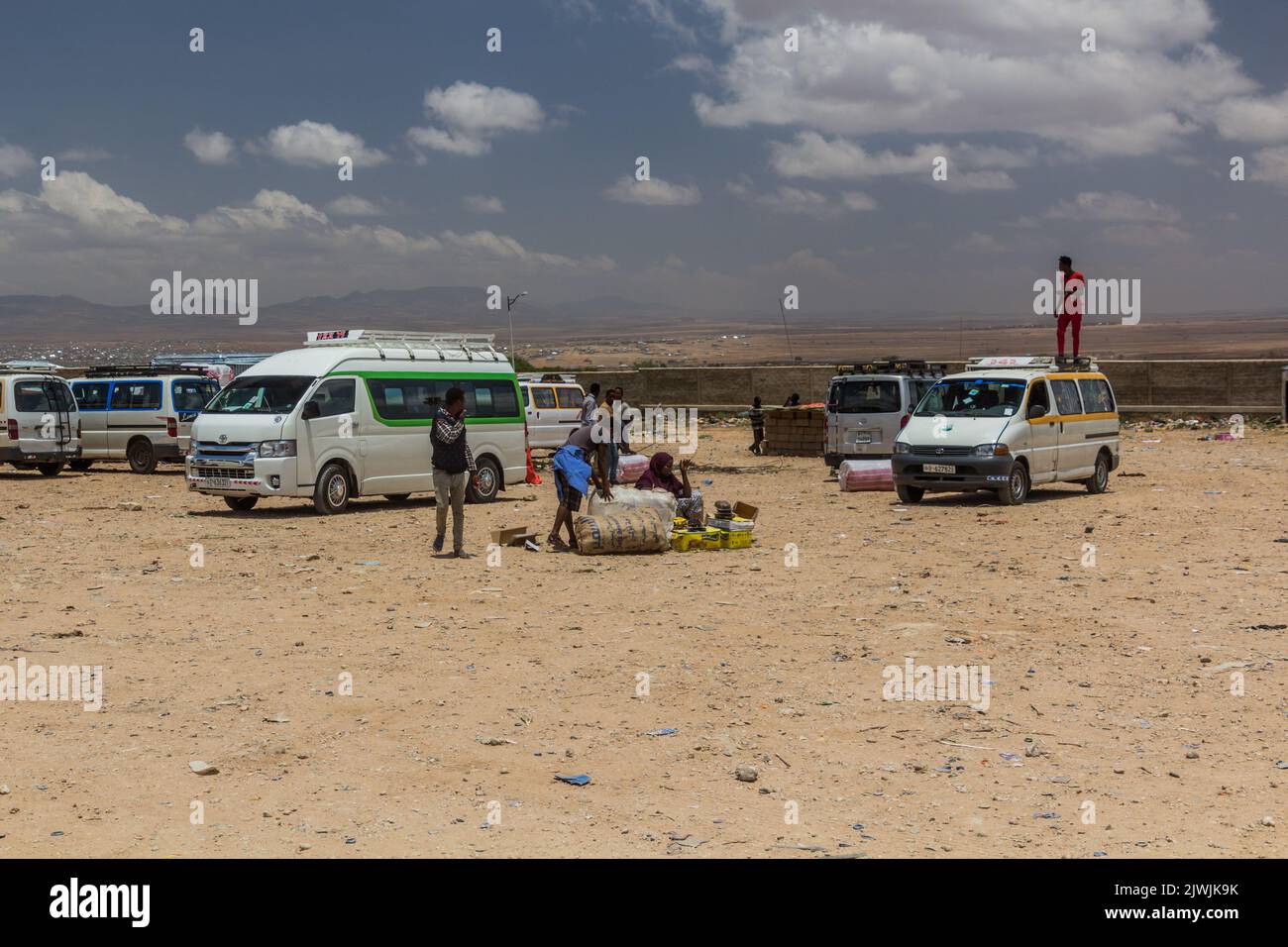 JIJIGA, ETHIOPIA - APRIL 10, 2019: Bus station in Jijiga town, Ethiopia ...