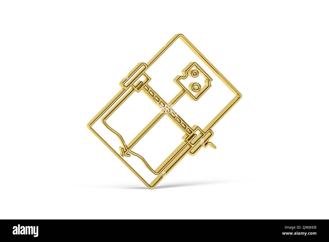 Golden 3d mousetrap icon isolated on white background - 3d render Stock ...