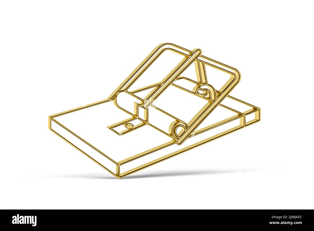 Golden 3d mousetrap icon isolated on white background - 3d render Stock ...