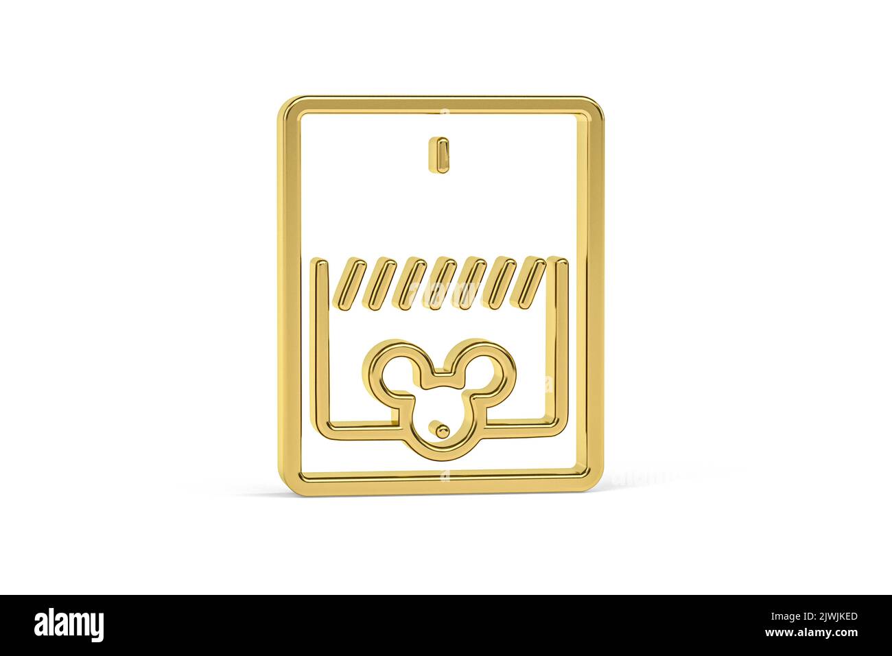 Golden 3d mousetrap icon isolated on white background - 3d render Stock ...