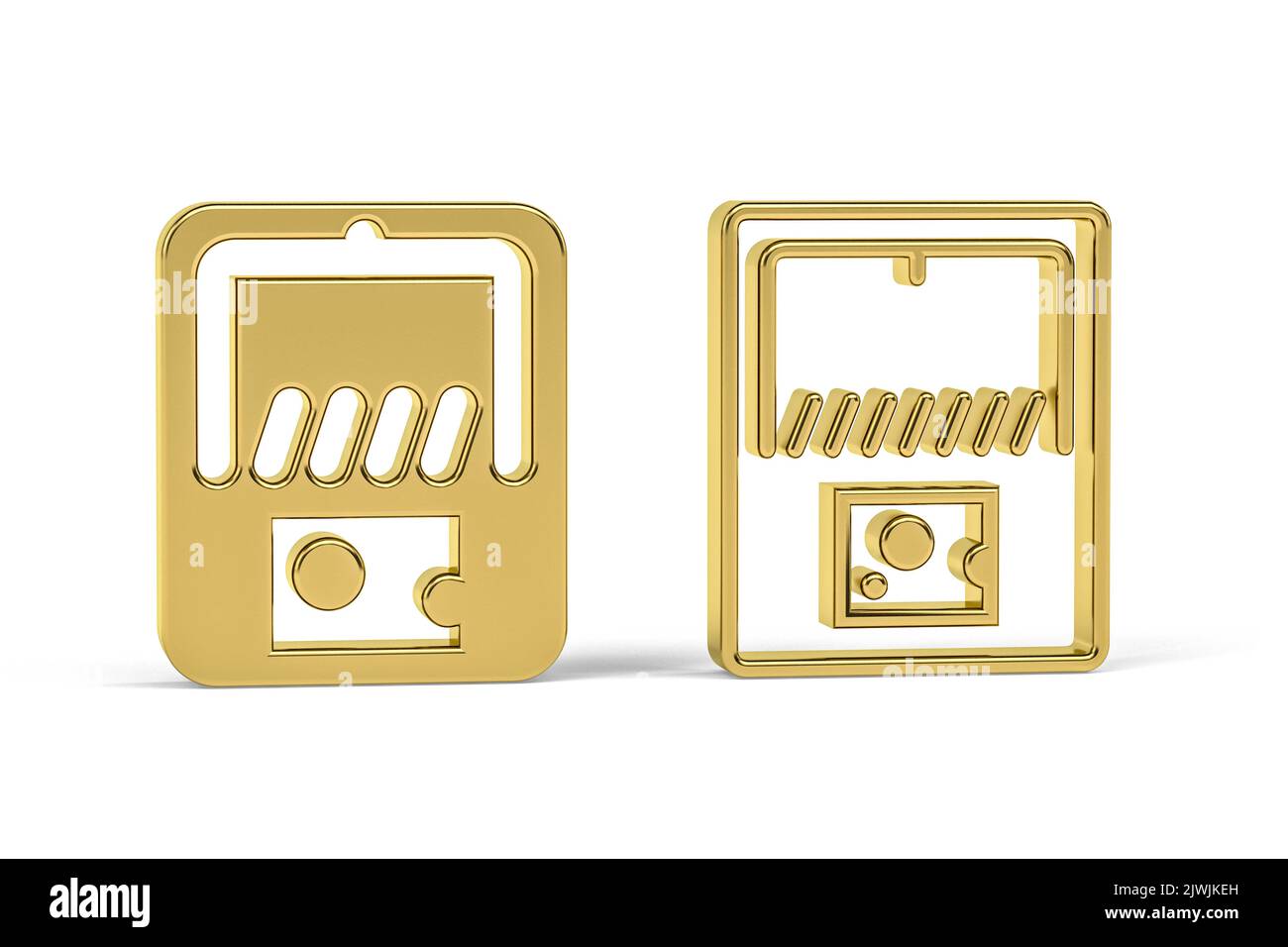 Golden 3d mousetrap icon isolated on white background - 3d render Stock ...