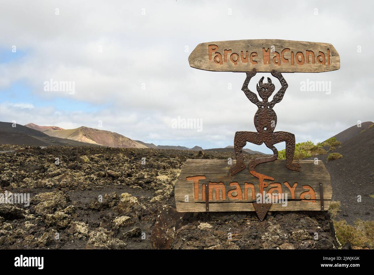 The demon of Timanfaya, symbol of the National Park Stock Photo - Alamy