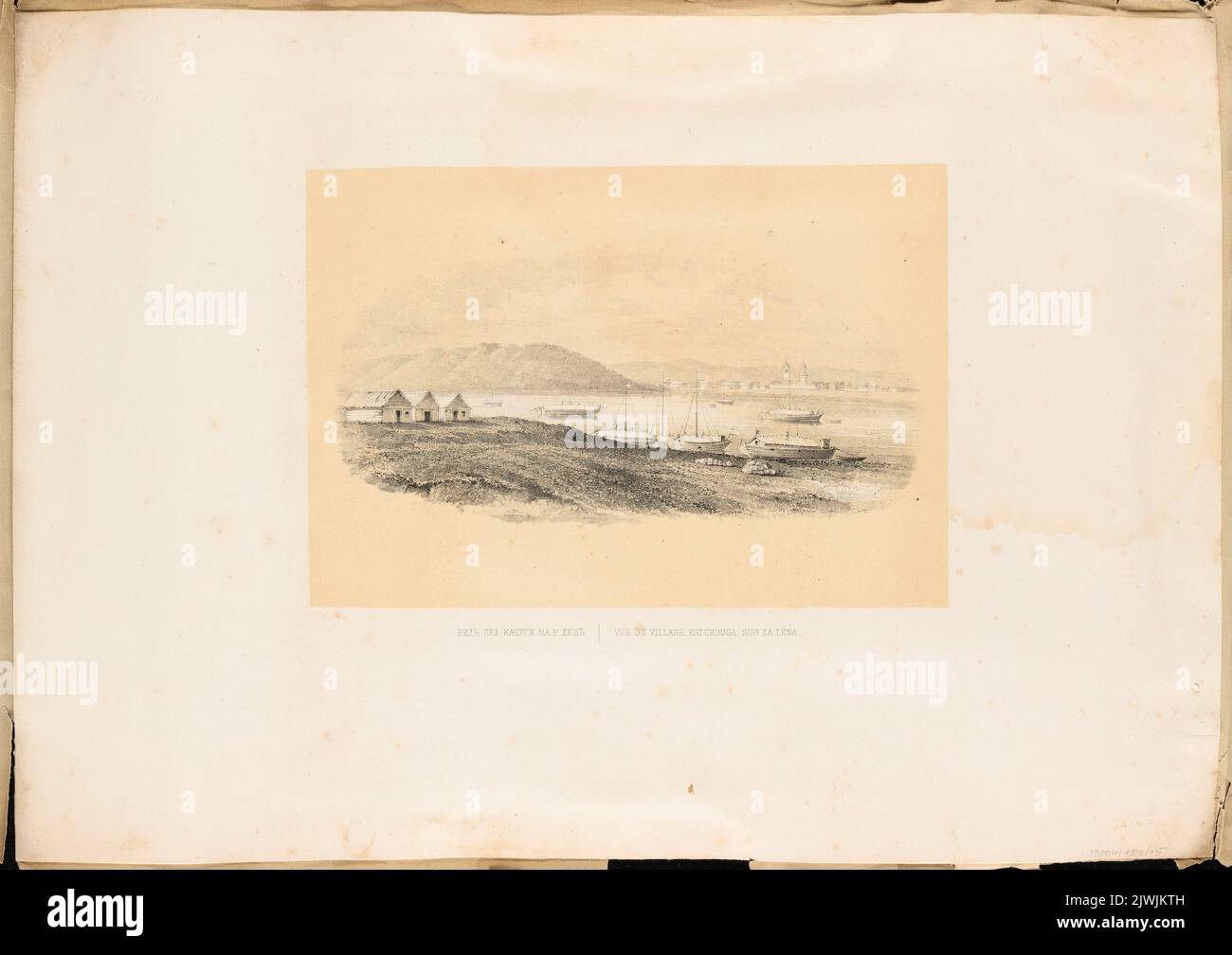 View of the Kachug settlement on the Lena River. Draeger, F. (Moskwa ...