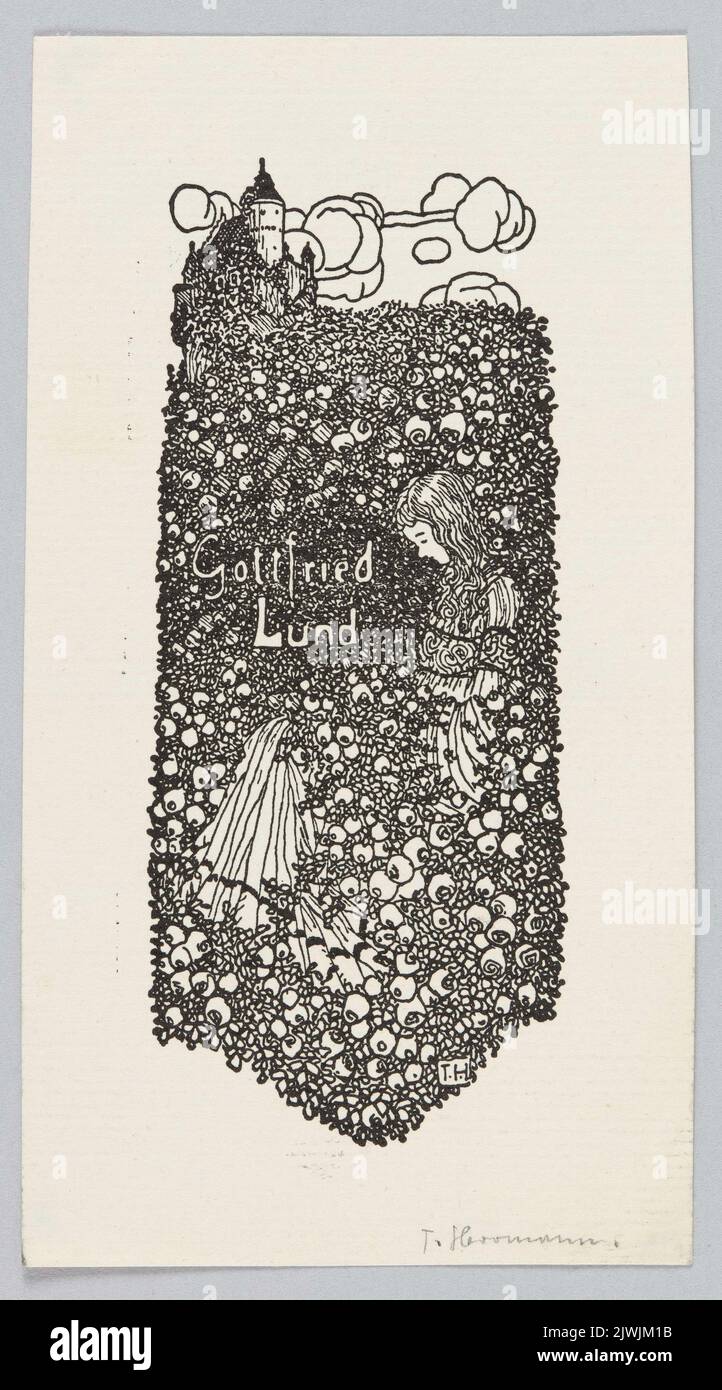 Bookplate of Gottfried Lund. Herrmann, Theodor (1884-1926), graphic ...