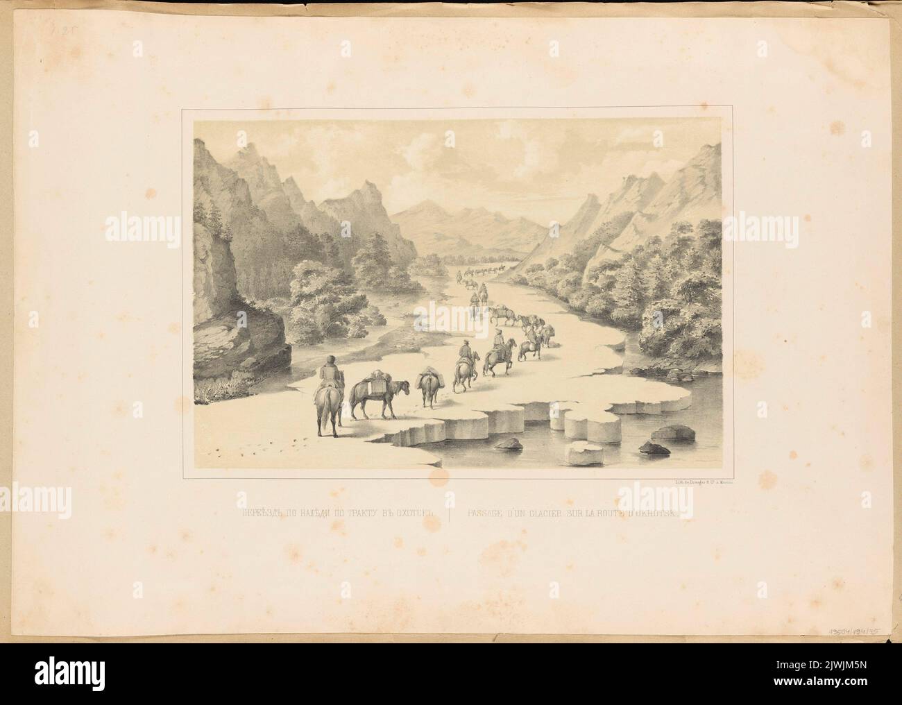 Crossing a glacier on the road to Okhotsk. Draeger, F. (Moskwa ; zakład ...