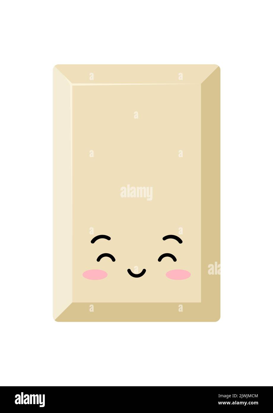 Cute white chocolate bar piece emoji character vector icon Stock Vector ...