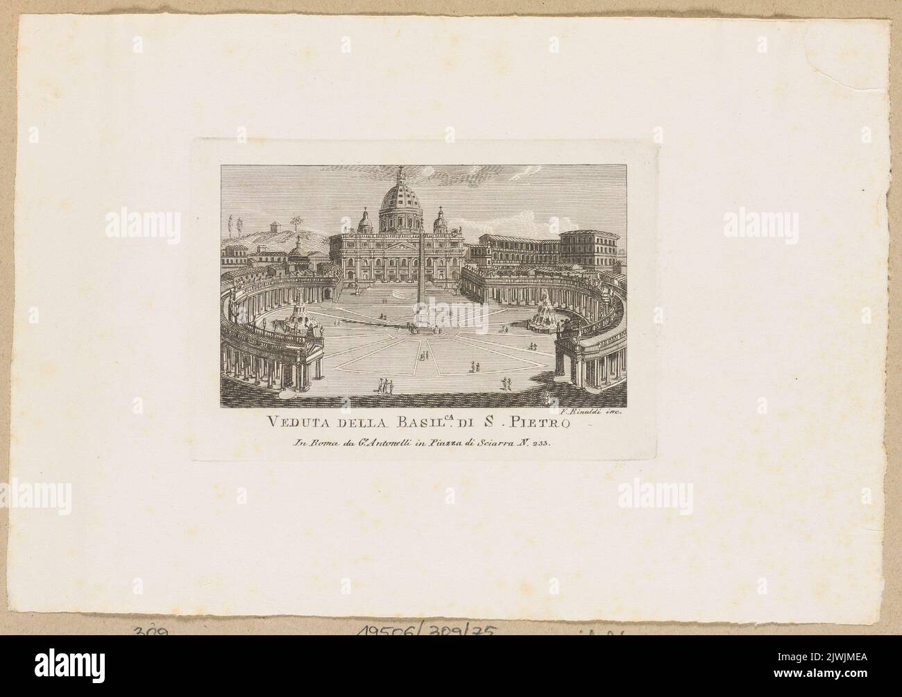 View of Saint Peter’s Basilica in Rome. Rinaldi, Francesco (fl. 1786 ...