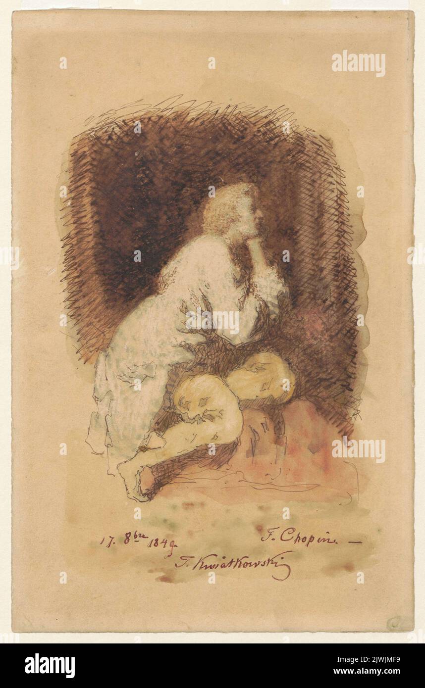 Portrait of Frederic Chopin in house clothes. Kwiatkowski, Teofil (1809 ...
