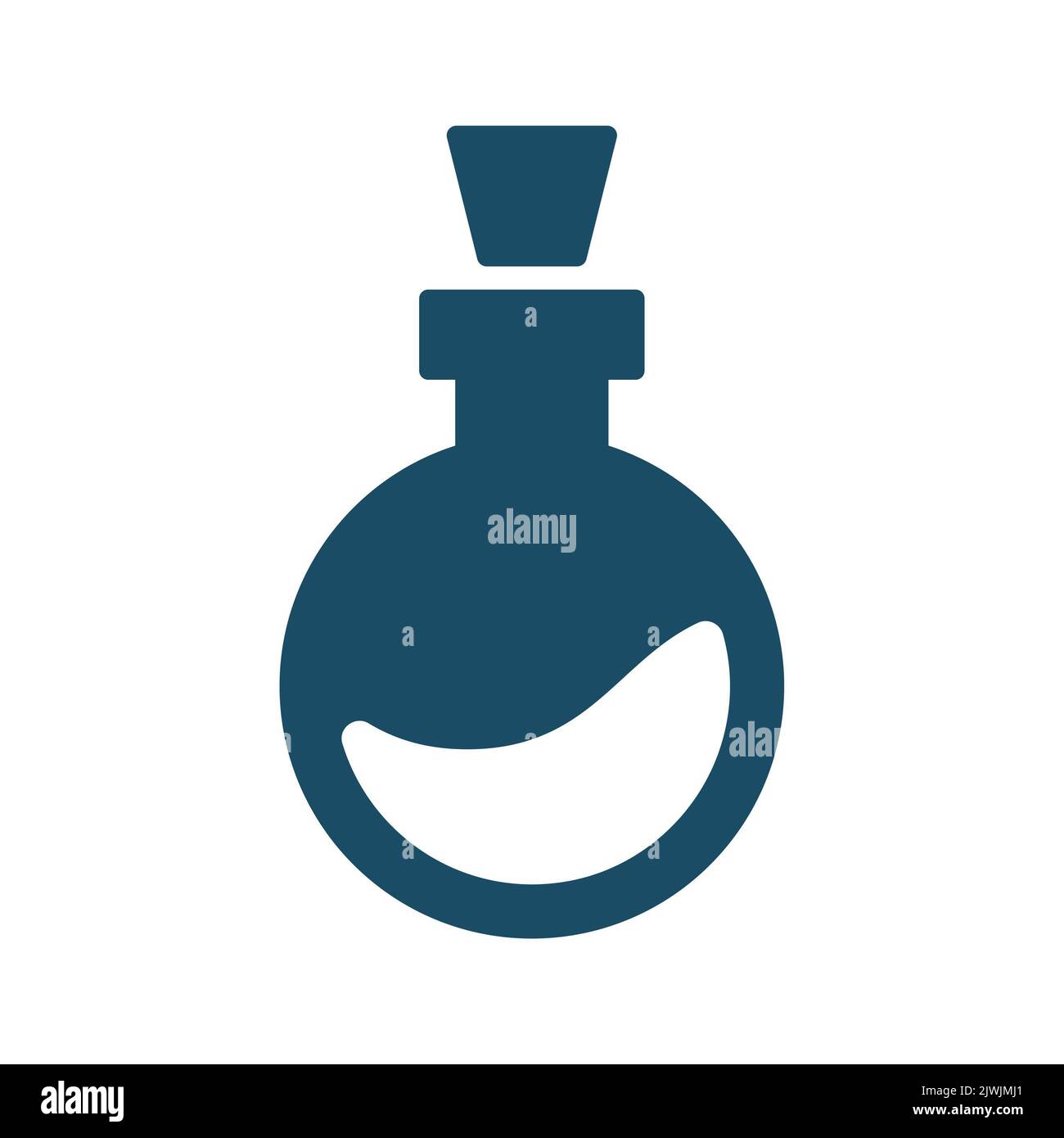 High quality dark blue flat potion, elixir icon. Pictogram, technology, object. Useful for web ...