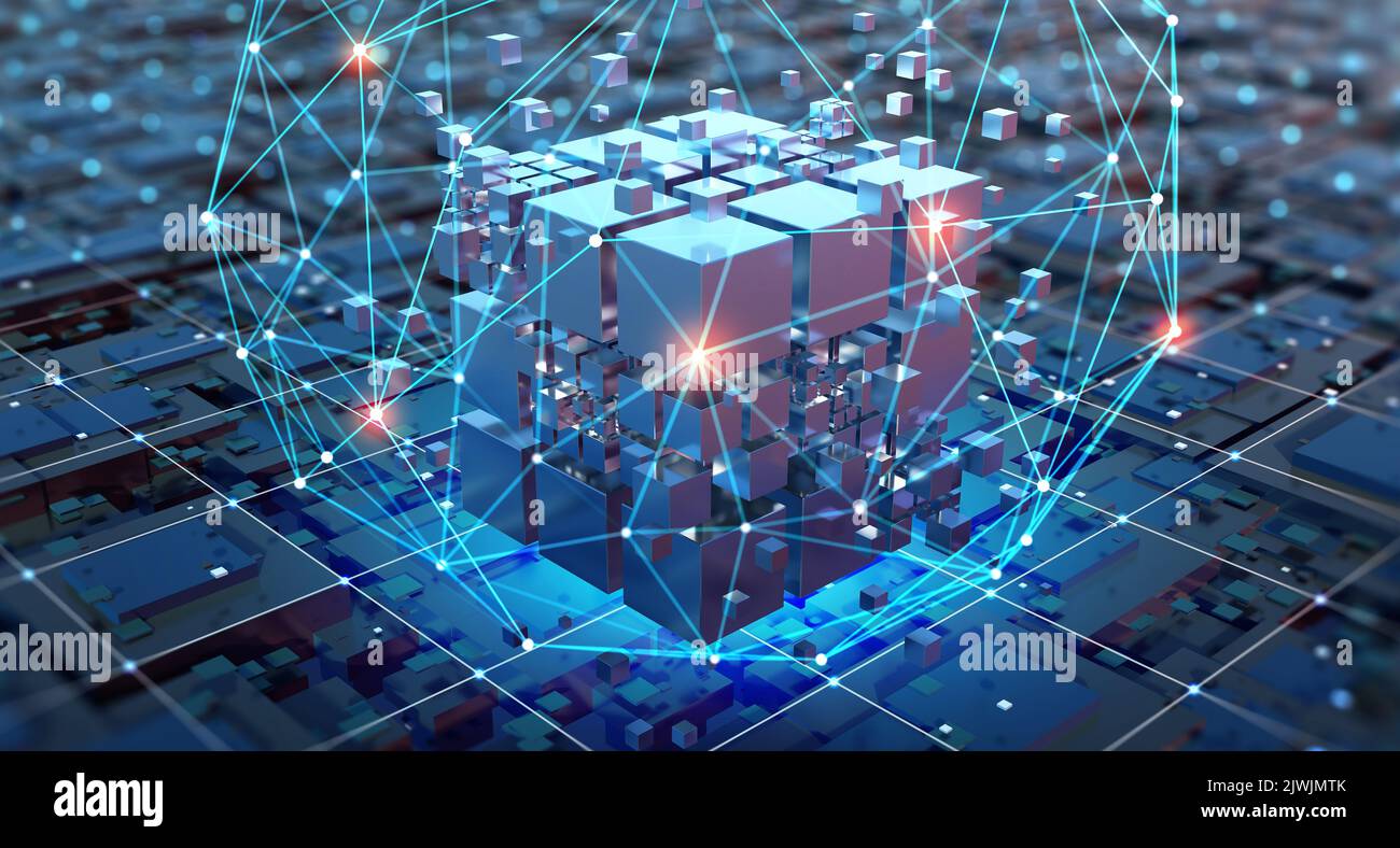 Blockchain in global digital network, quantum computer ...