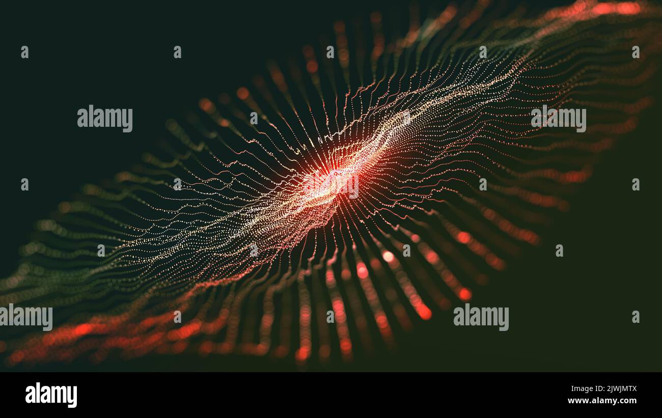 Big data funnel. Abstract 3D illustration. Technology neural network ...